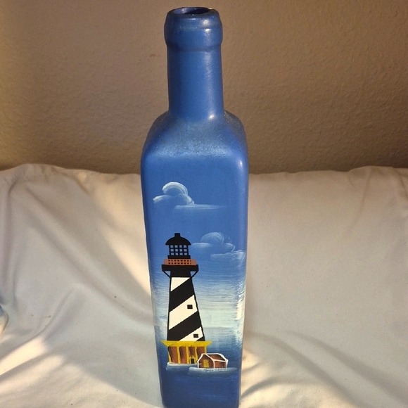 Accents | Tall Lighthouse Hand Painted Vase Bottle | Poshmark